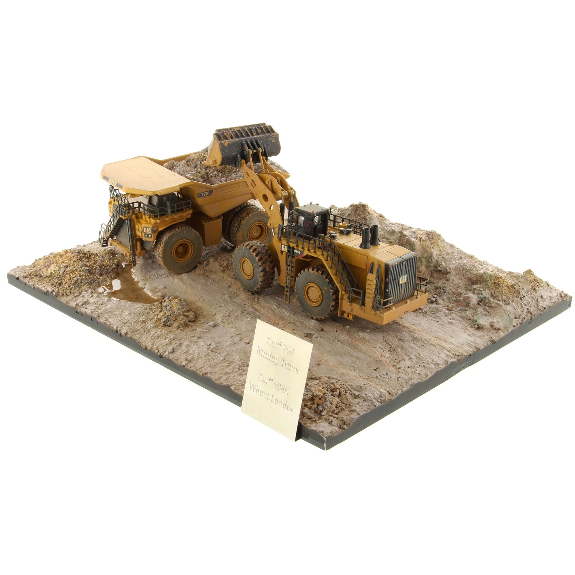 1:125 Scale Weathered 994K Wheel Loader & CAT 797 Mining Truck — Diecast Masters America