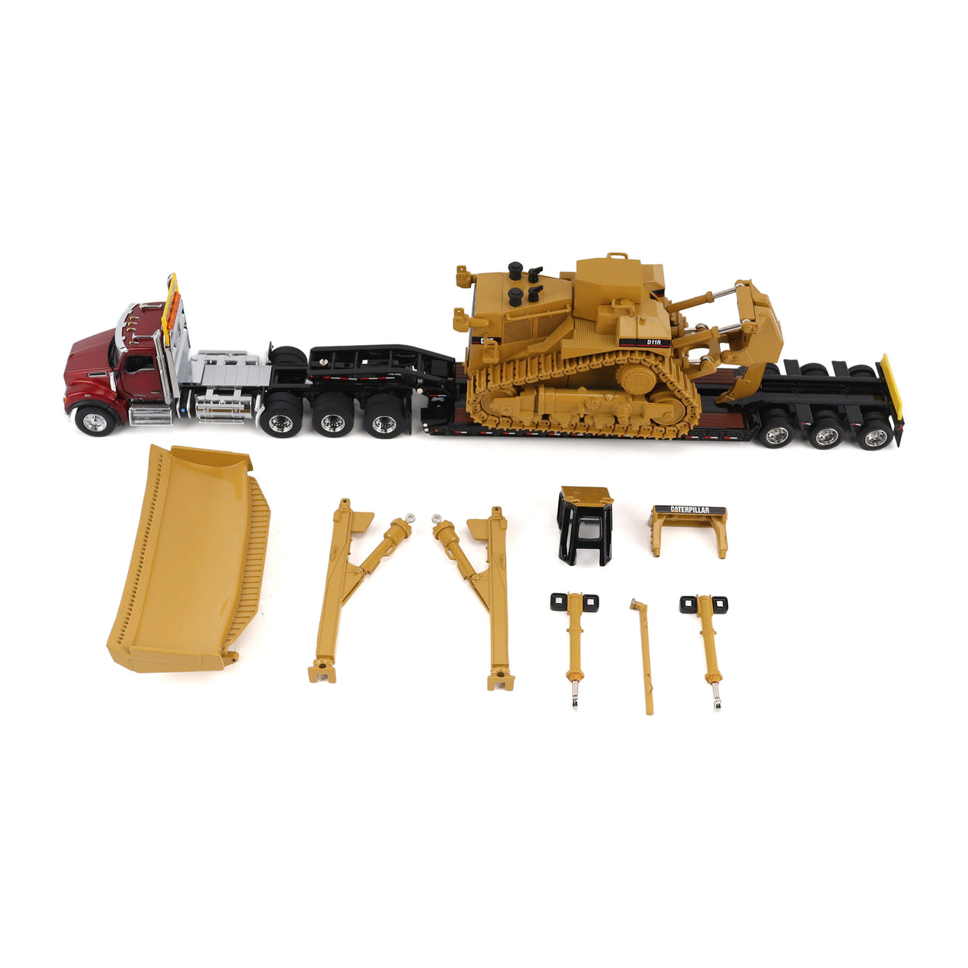 1:50 Kenworth T880 Day Cab Tandem and Trail King TK120 Lowboy with CAT ...