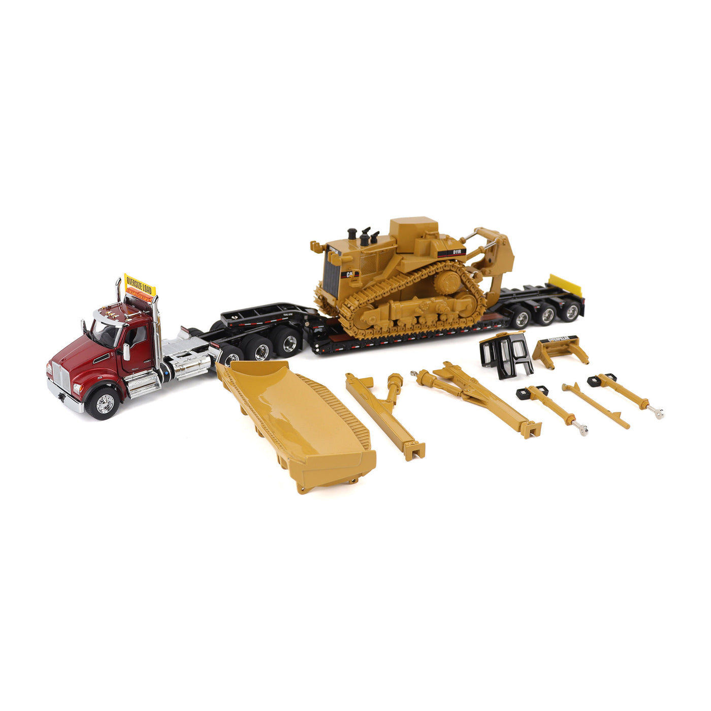 1:50 Kenworth T880 Day Cab Tandem and Trail King TK120 Lowboy with CAT ...