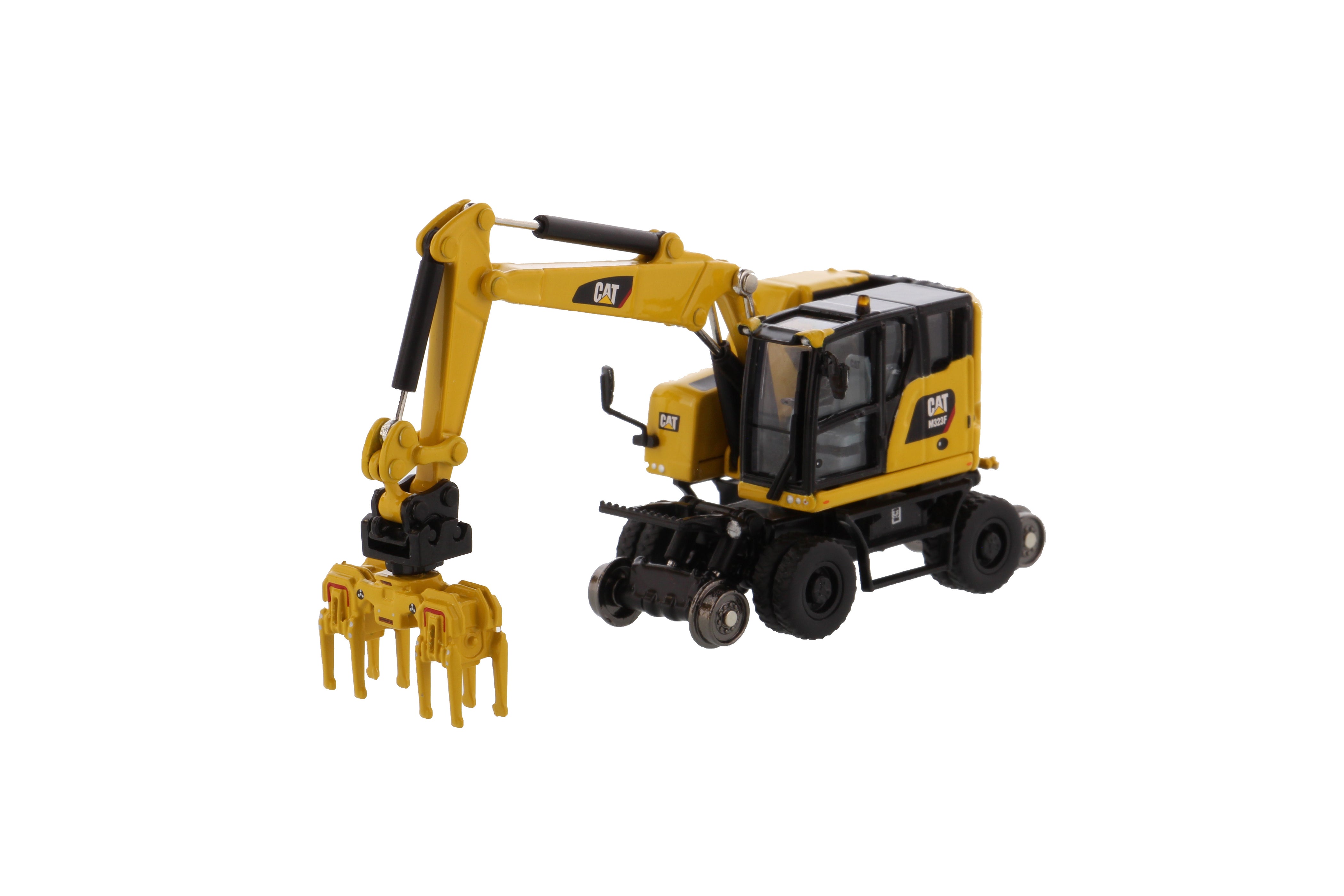 1:87 Cat® M323F Railroad Wheeled Excavator, Safety Yellow Color ...
