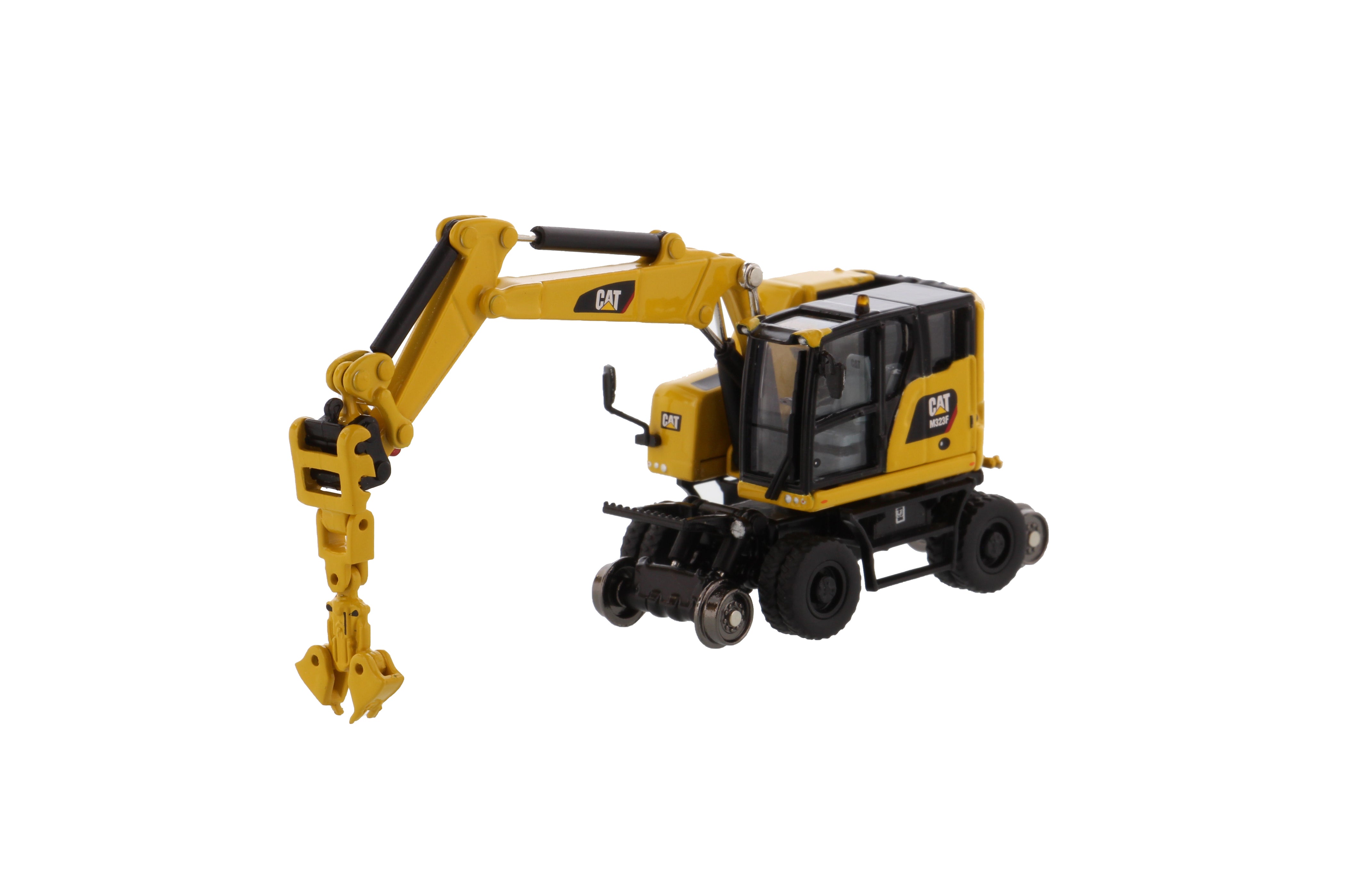 1:87 Cat® M323F Railroad Wheeled Excavator, Safety Yellow Color ...