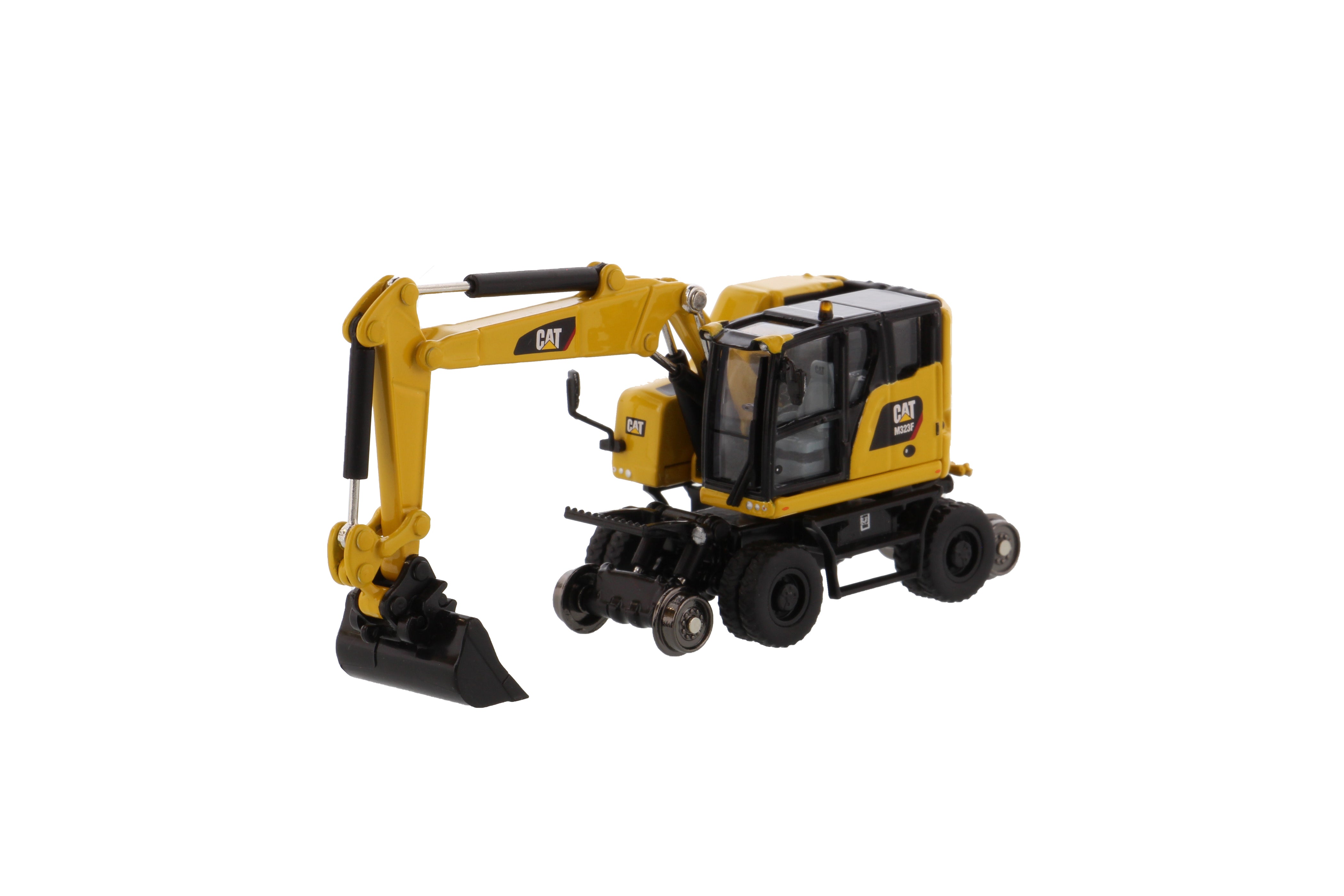 1:87 Cat® M323F Railroad Wheeled Excavator, Safety Yellow Color ...