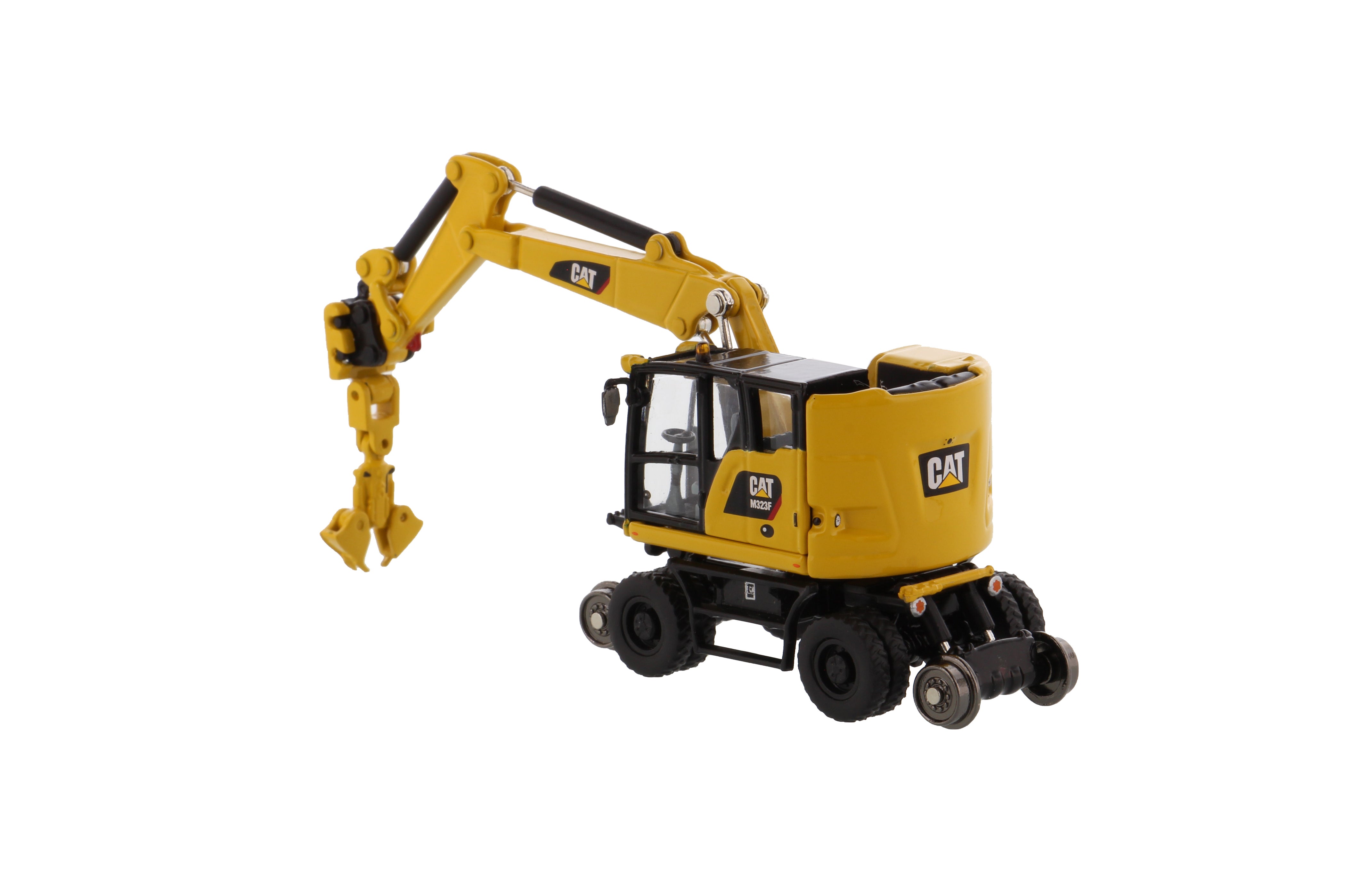 1:87 Cat® M323F Railroad Wheeled Excavator, Safety Yellow Color ...