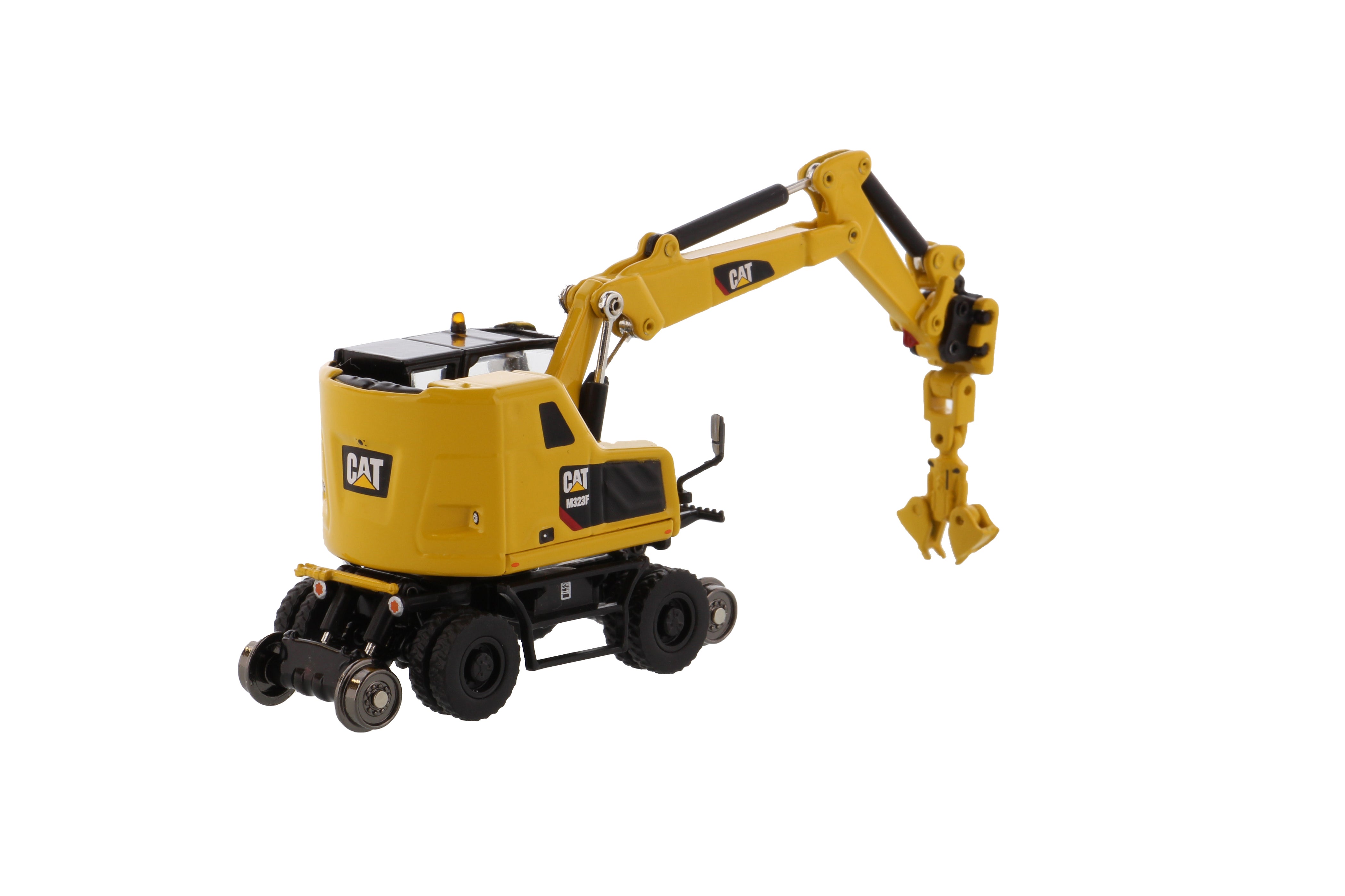 1:87 Cat® M323F Railroad Wheeled Excavator, Safety Yellow Color ...