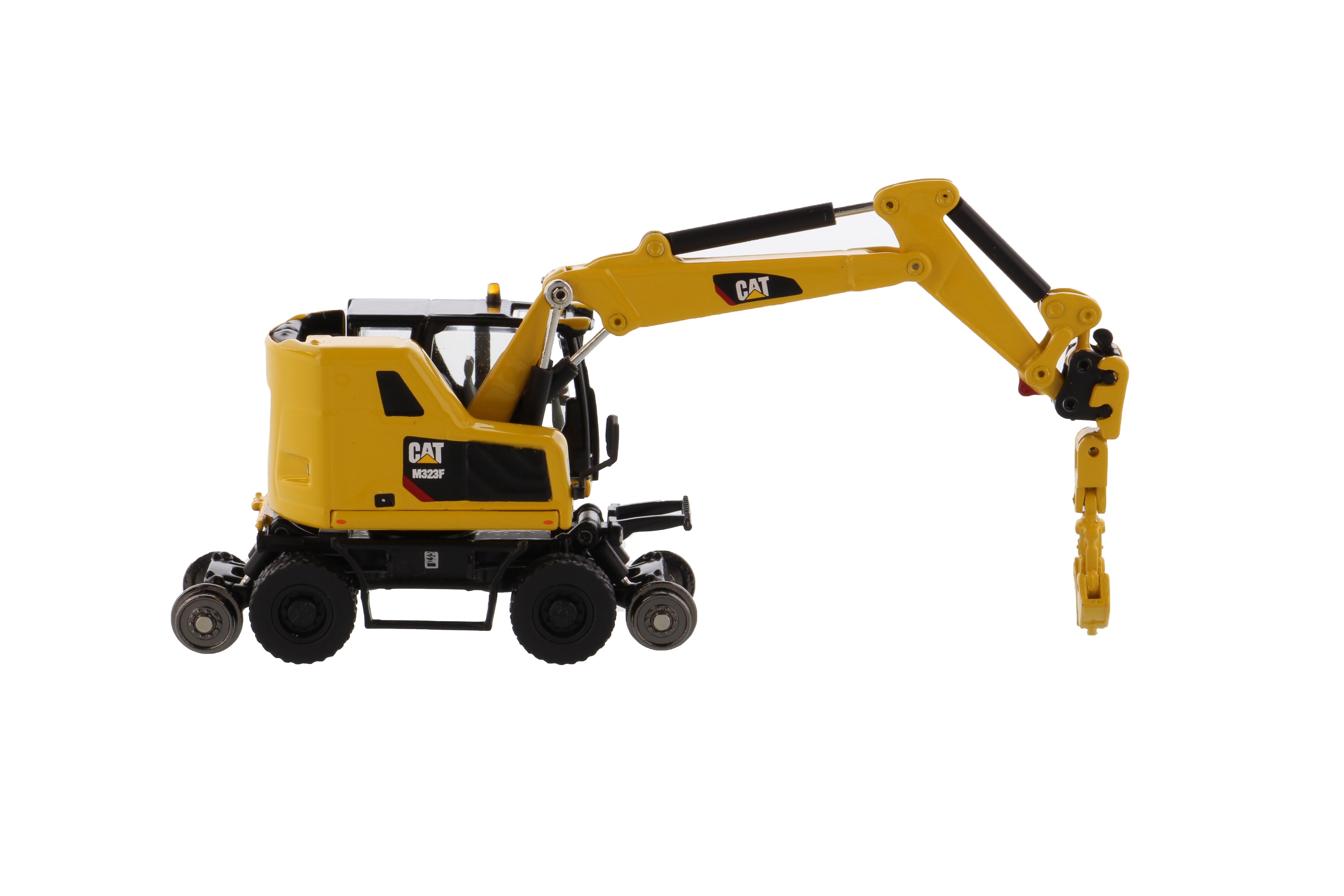 1:87 Cat® M323F Railroad Wheeled Excavator, Safety Yellow Color ...