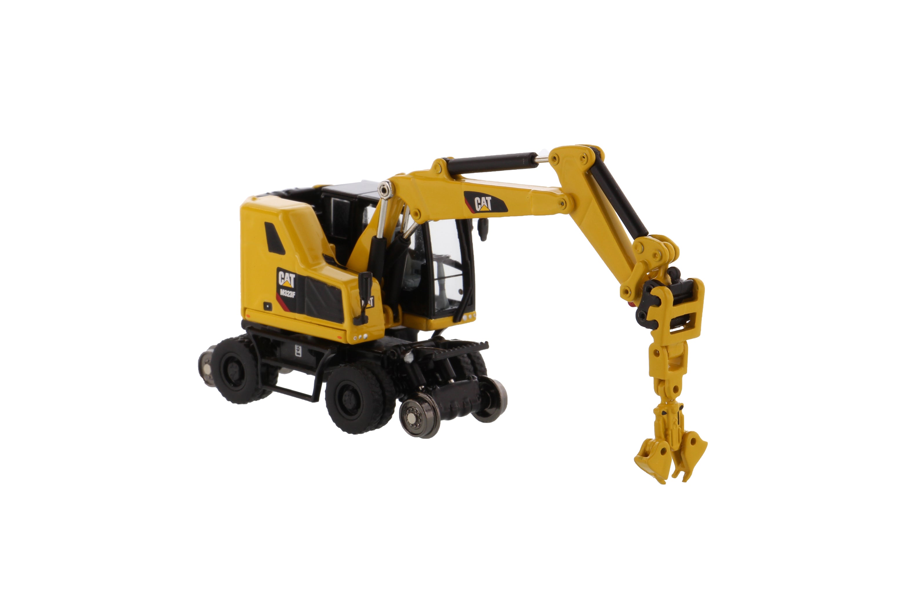 1:87 Cat® M323F Railroad Wheeled Excavator, Safety Yellow Color ...